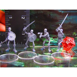 4pc Undead Skeletons Unarmored Fighters Mini Miniatures 3D Printed ...