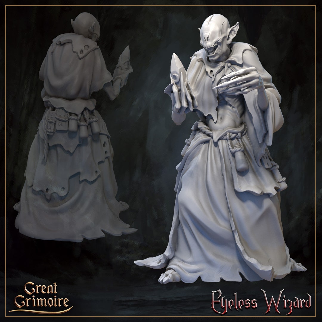 Eyeless Wizard Mini Miniature Model Character Figure 28mm/32mm Scale ...