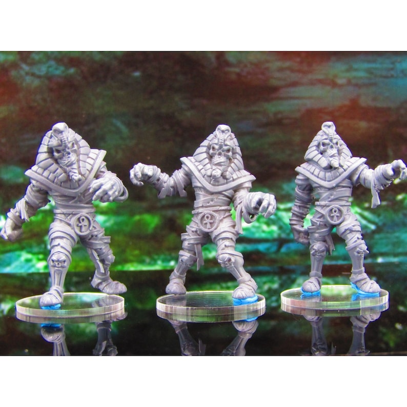 Mummy Pharaoh 3pc Set Mini Miniature Model Character Figure 28mm/32mm ...