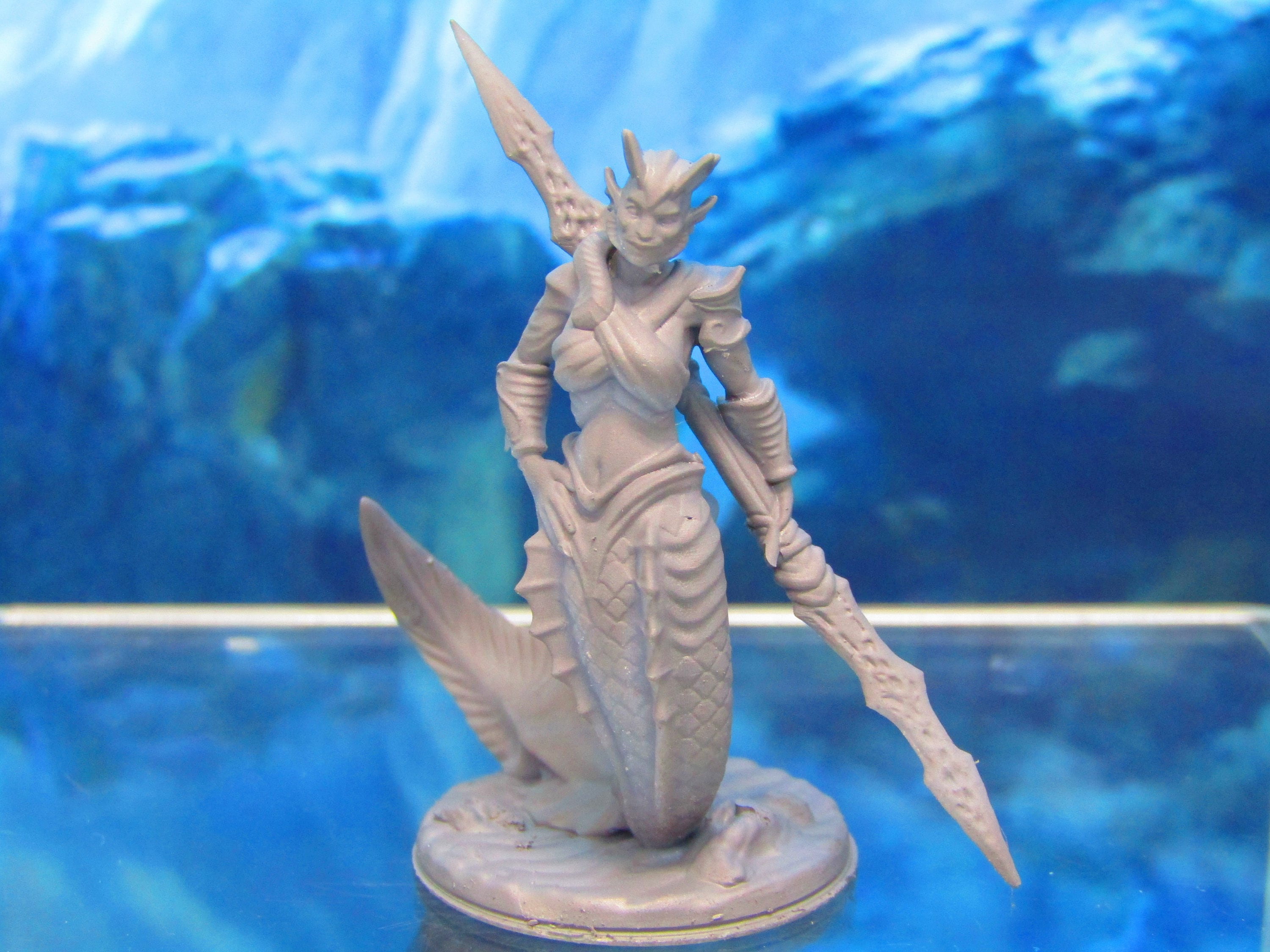 Merfolk Mermaid Female With Spear Mini Miniature Figure 3D - Etsy