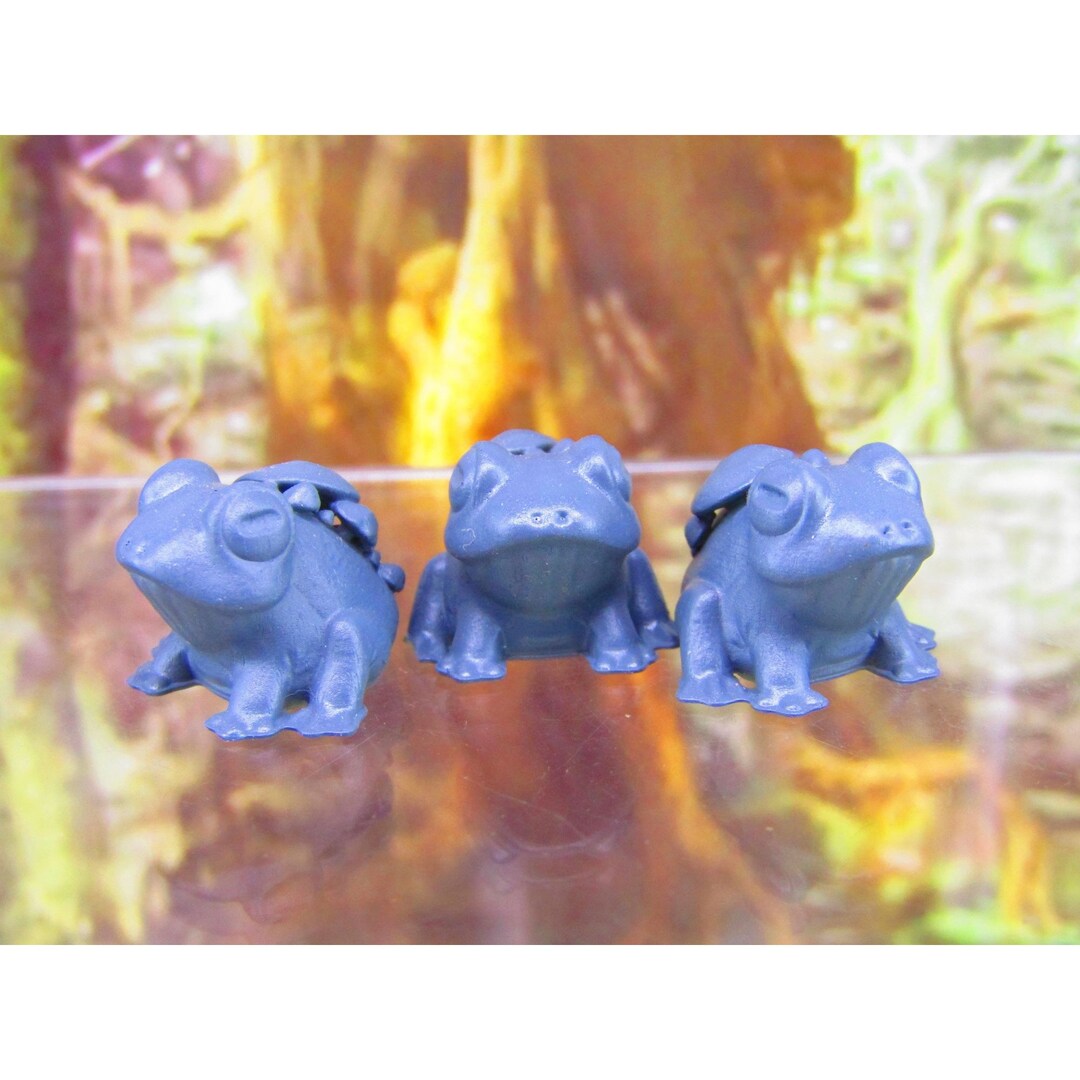 3pc Frogs Toads Pets Companions Familiars Mini Miniature Figure 3D ...