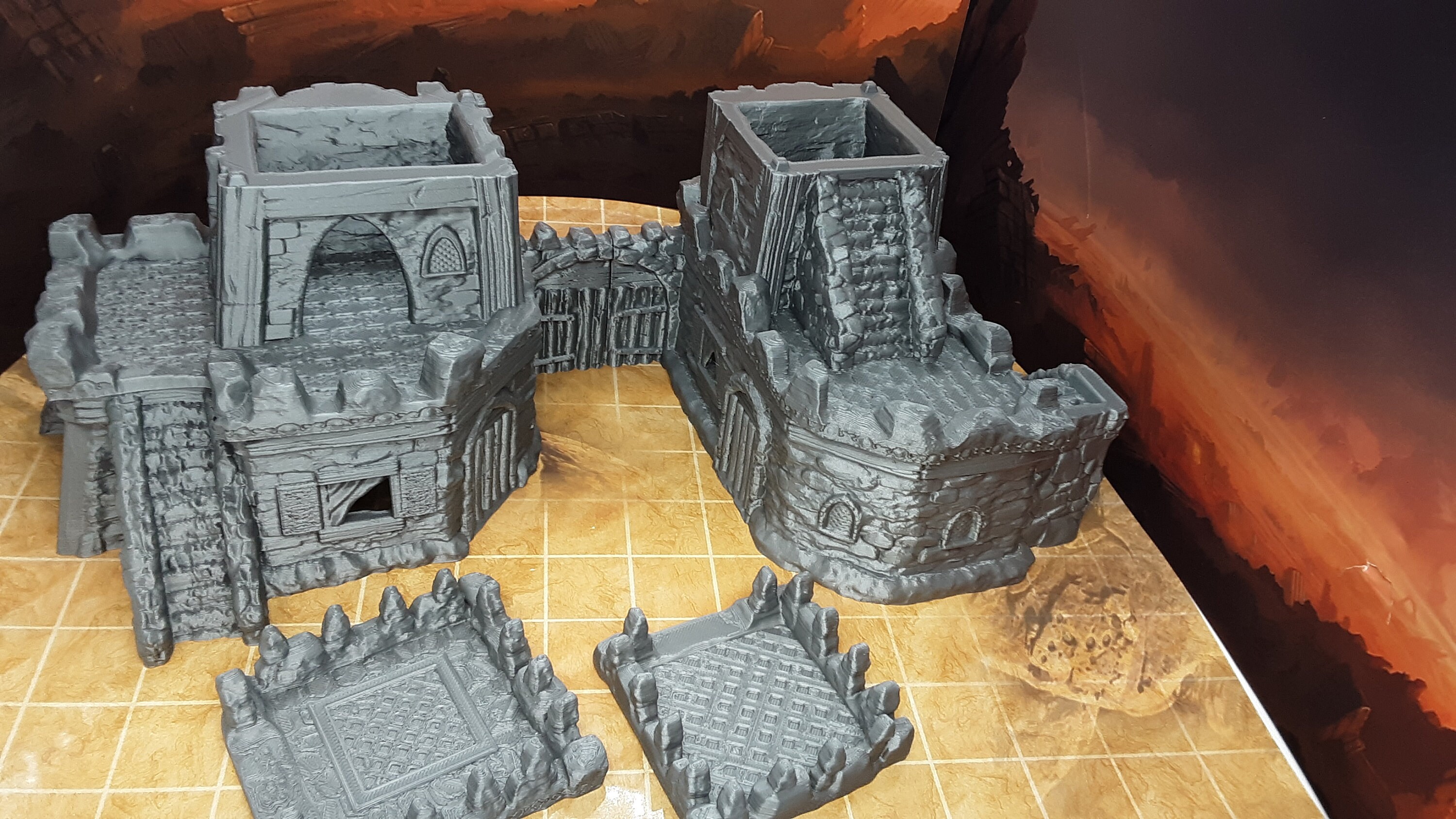4 Room 3 Floor Fortress / Outpost Entrance Scenery Terrain | Etsy