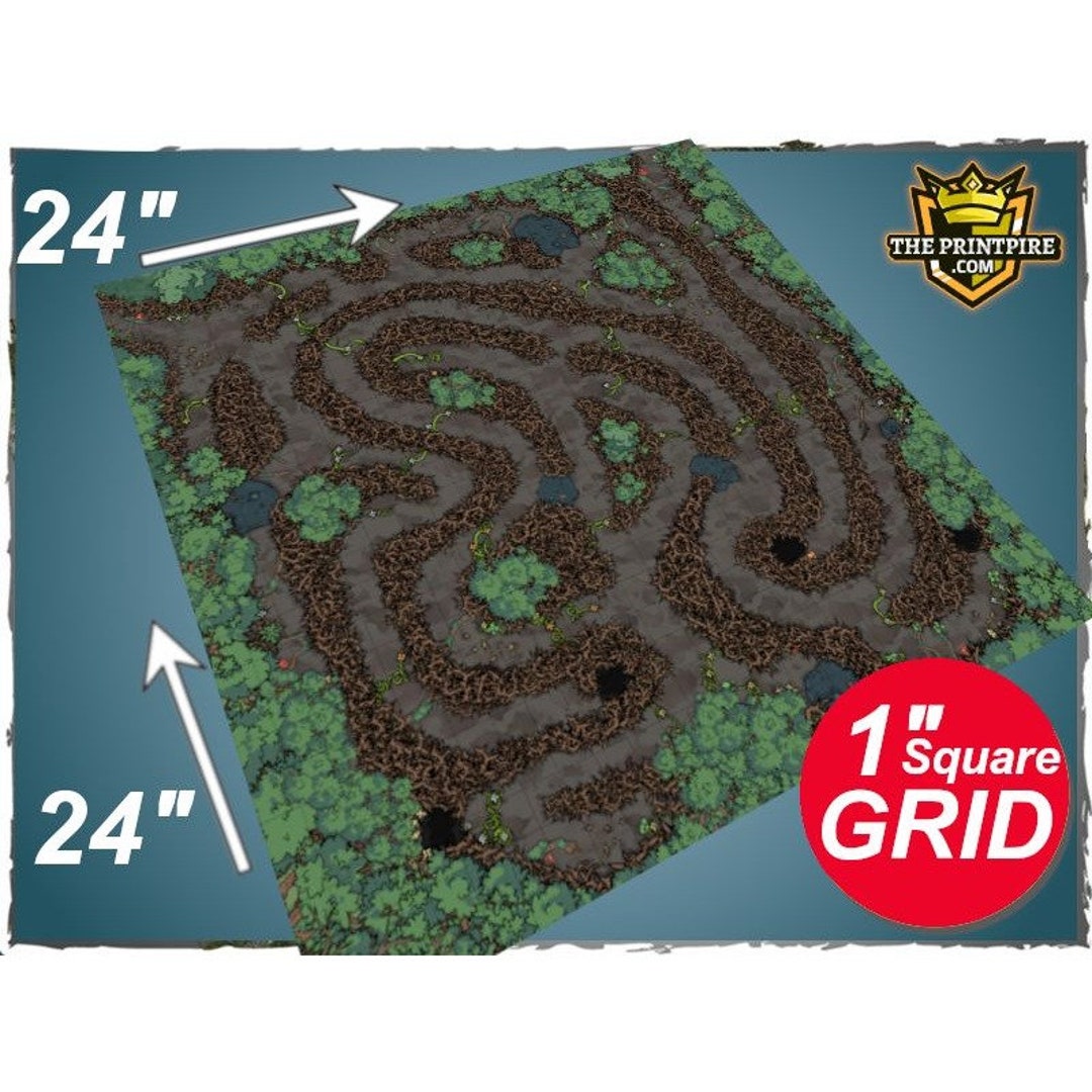 Woodland Bramble Maze 1 Square Grid 24 X 24 1 Grid Paper Battlemat ...
