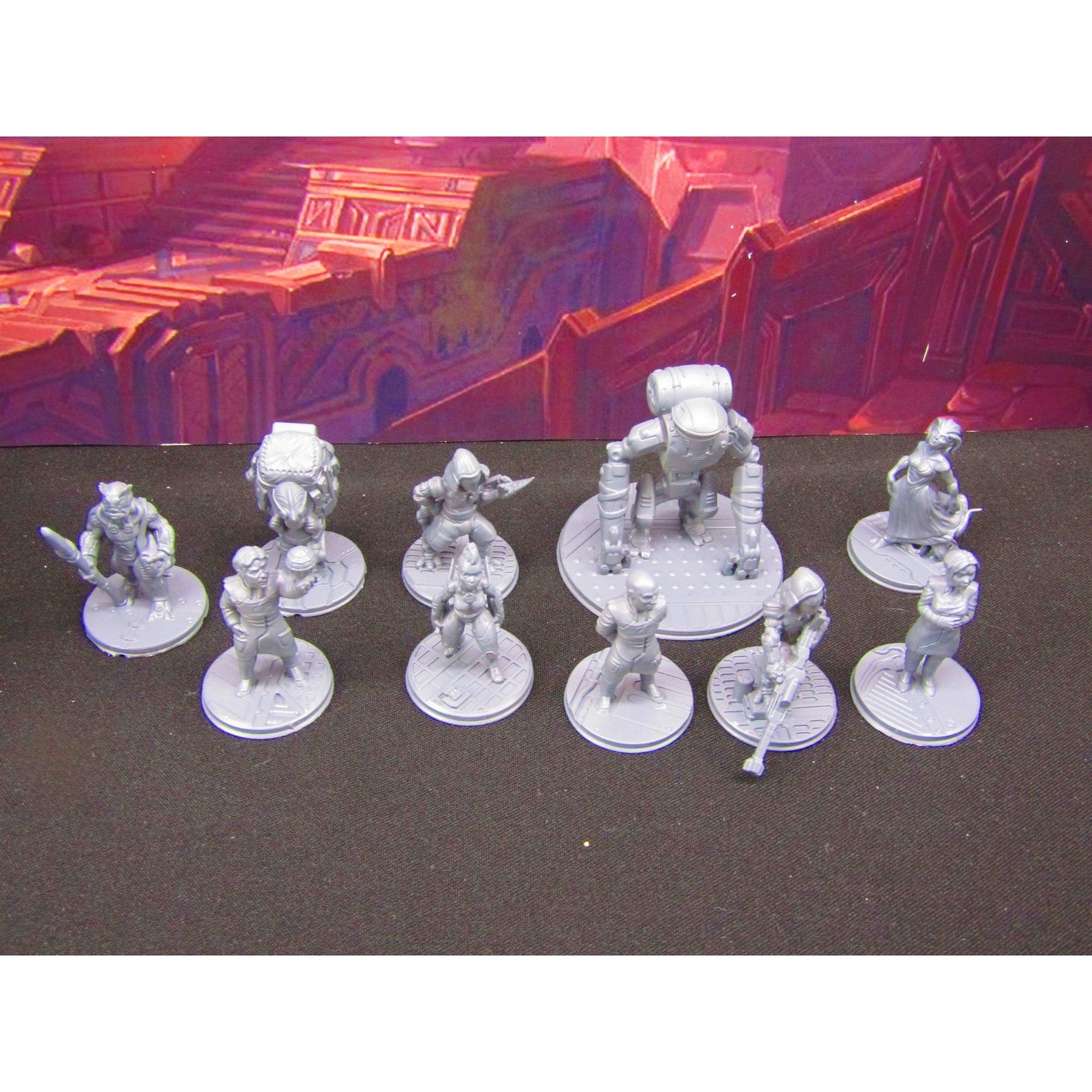 10pc Titus X Sci Fi Set 8 Mini Miniature Model Character Figure 28mm ...