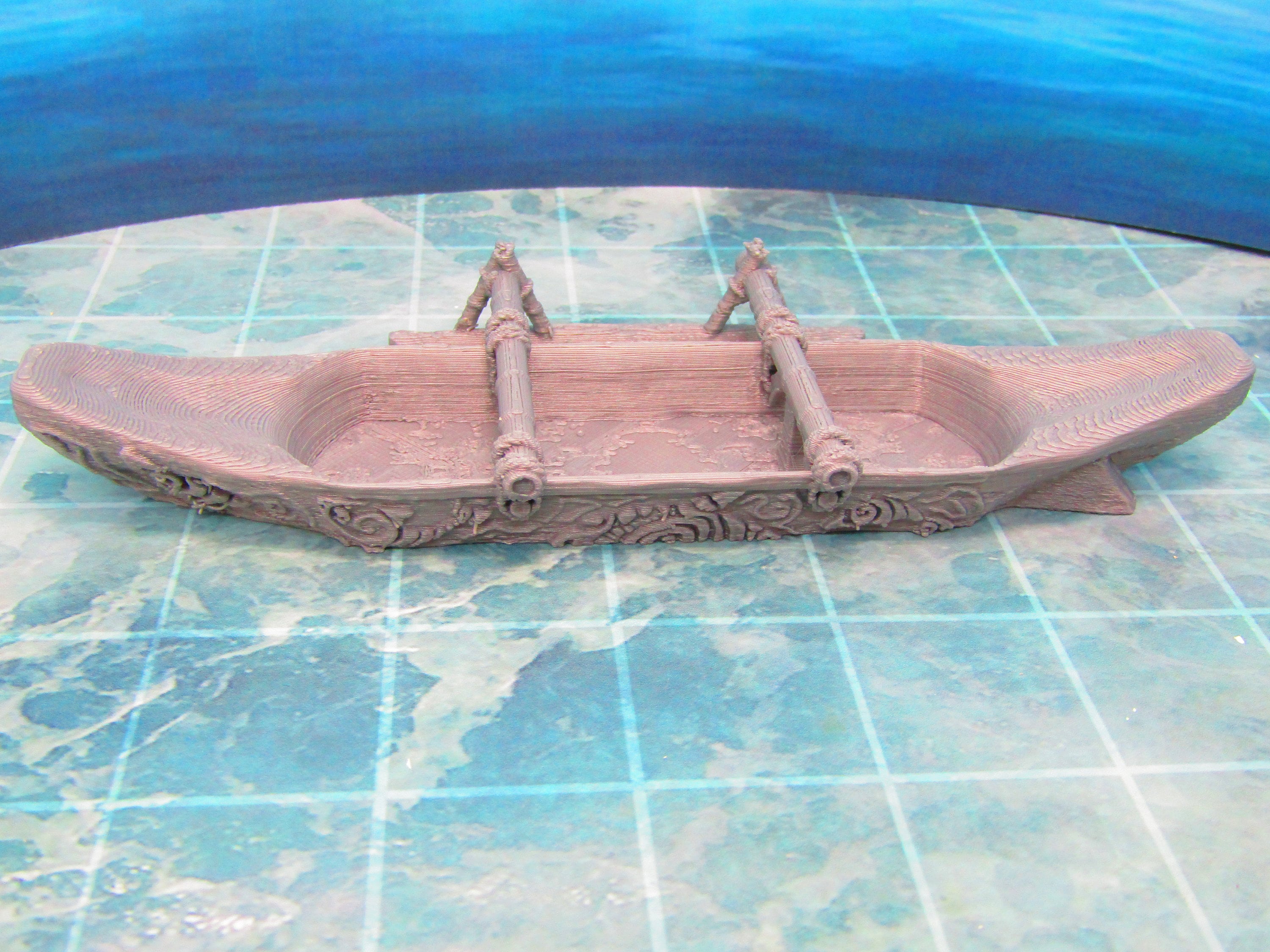 Canoe With Outrigger Boat Ship Scatter Terrain Scenery 3D Printed Model ...