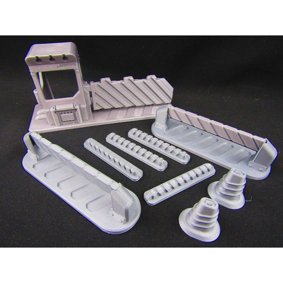Roadblocks, Gate & Checkpoints Scenery Scatter Terrain 3D Printed Model ...