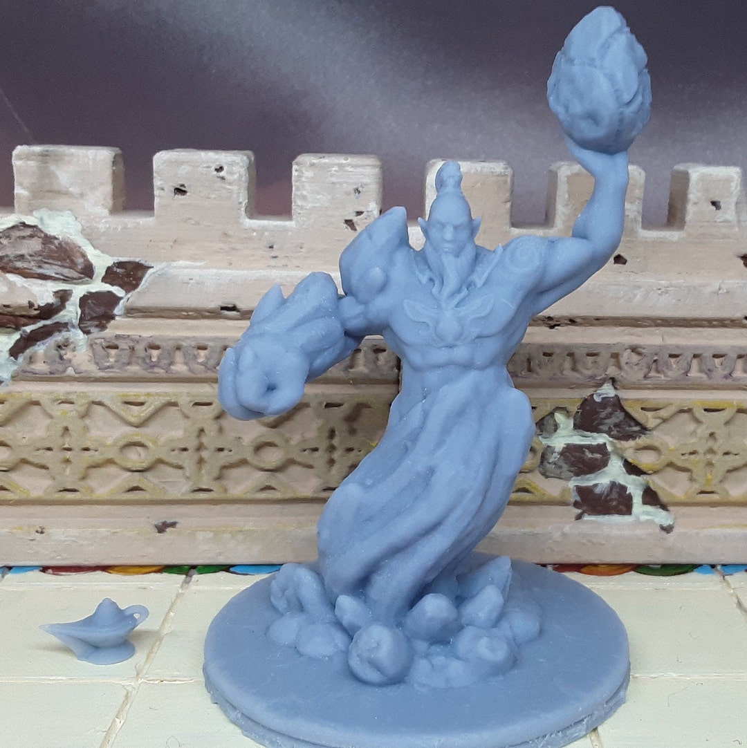 Earth Genie Djinn With Lamp Mini Miniatures Figure Tabletop Fantasy ...