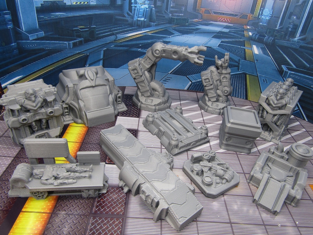 11 Piece Droid Manufacturing Factory Scatter Terrain Scenery 3D Printed ...