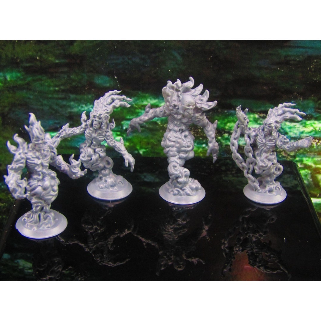 4pc Ghost Spirit Wraith Monster Set Mini Miniature Model Character ...