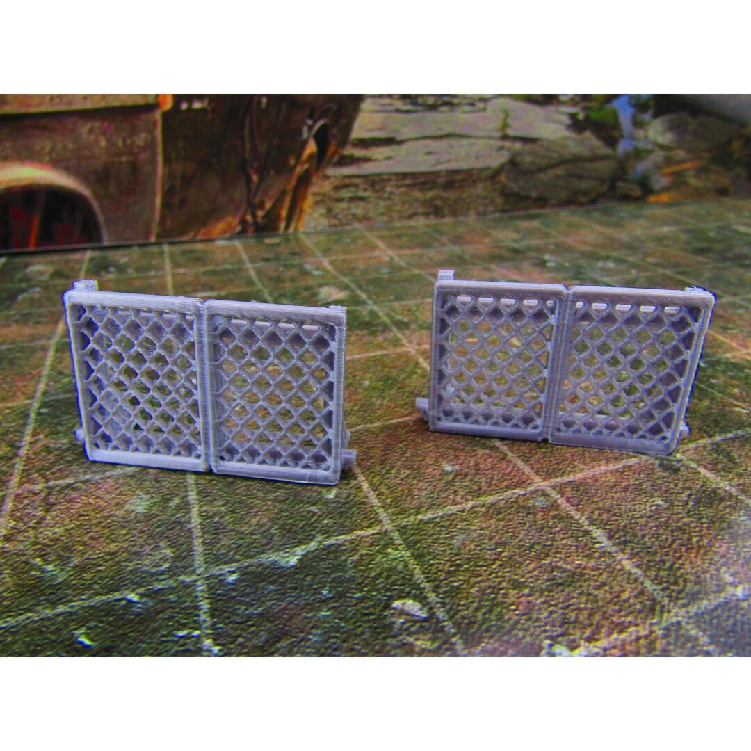 2pc Chainlink Fence Wall Barricade Sections Scatter Terrain Scenery ...