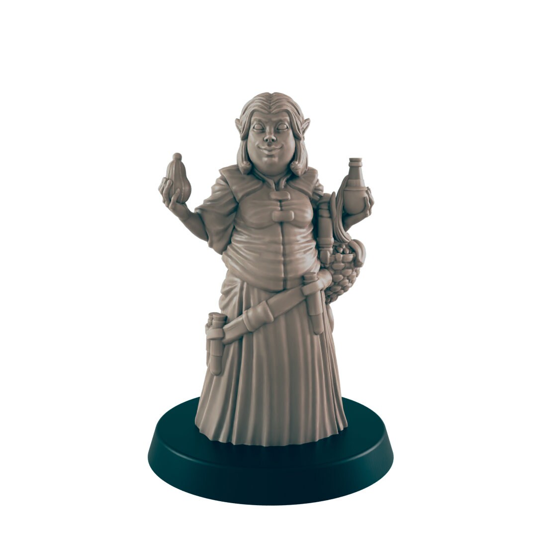 Elf Mini Chubby Female Herbalist Dungeons and Dragons NPC Figure ...