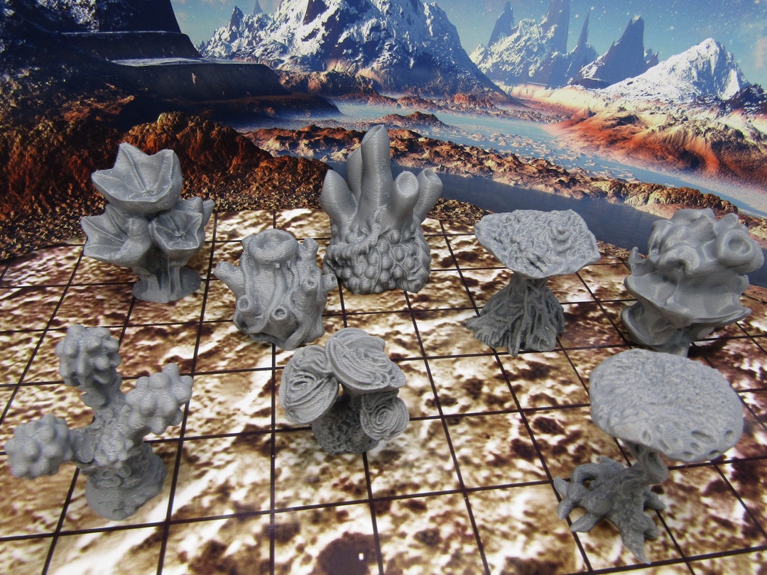 Alien Planet Trees & Flora Scatter Terrain Scenery Miniature 3D Printed ...