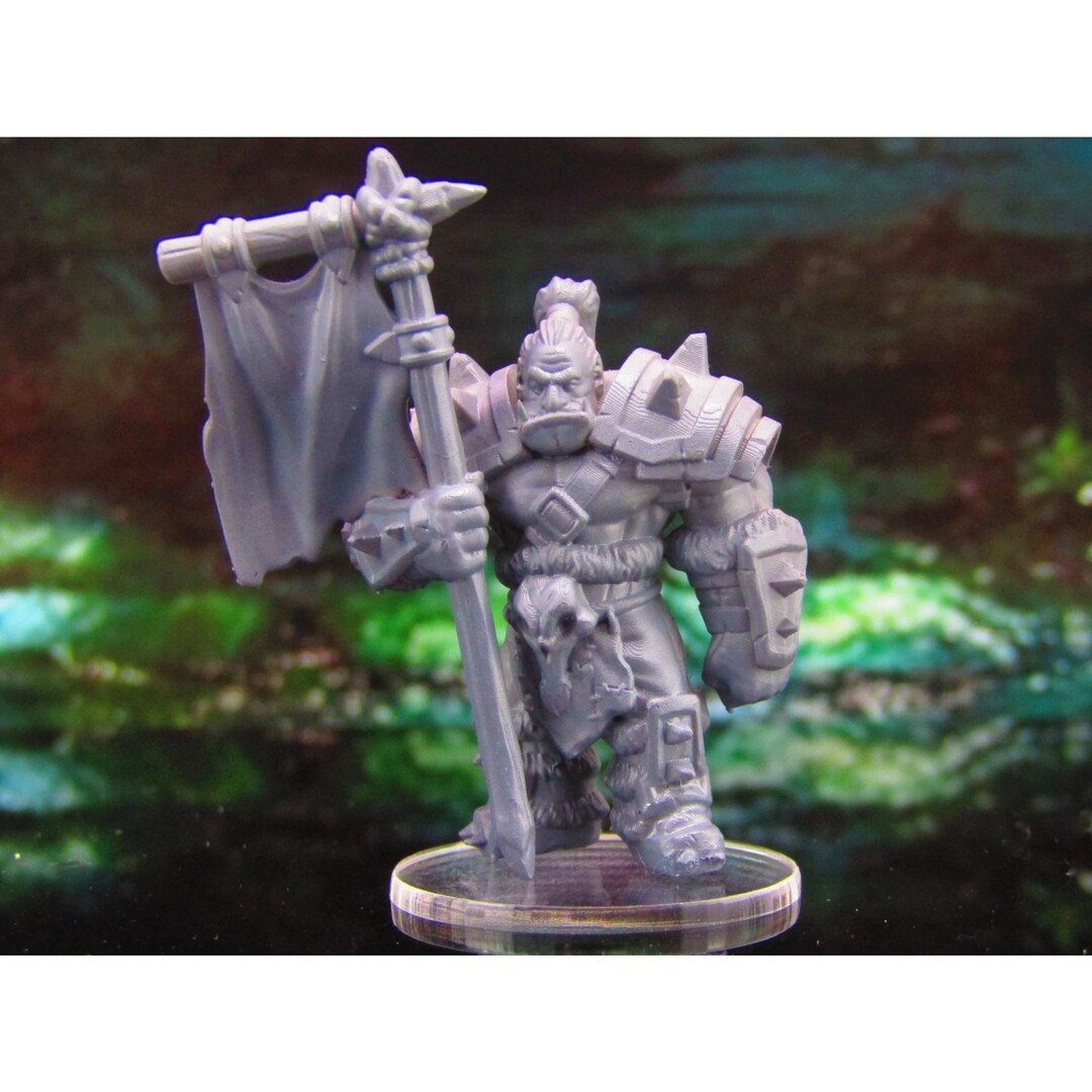Orc Guard Soldier Bannerman Battle Flag Mini Miniature Model Character ...