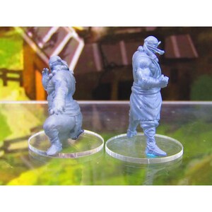 Monk Fighter Pair Mini Miniature Figure 3D Printed Model 28/32mm Scale ...