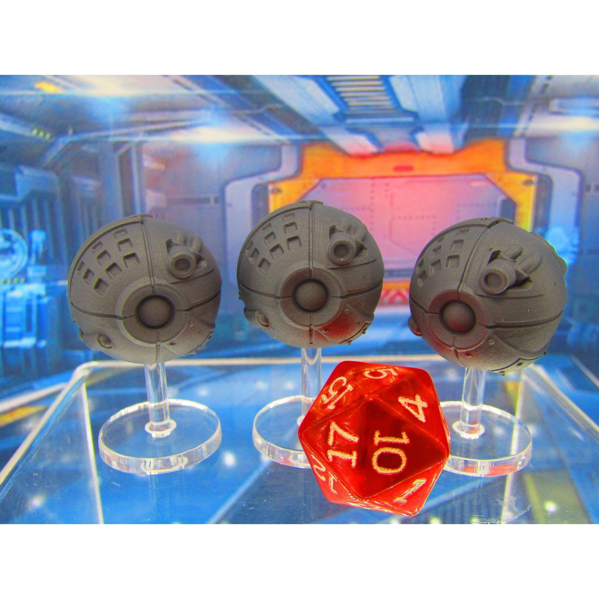 3 Sphere Robot Drones W/ Flight Stands Mini Miniature 3D - Etsy