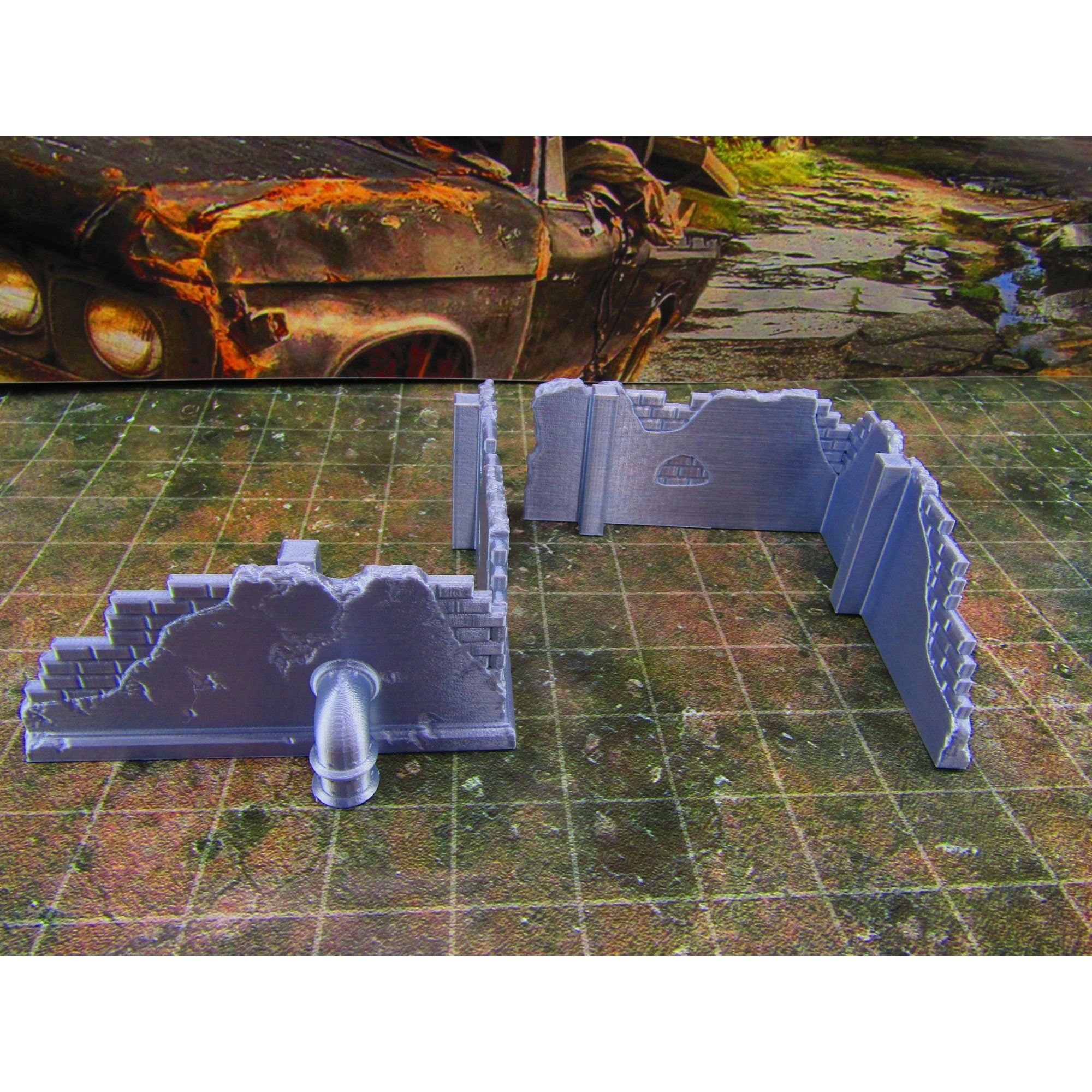2pc Building Rubble Corner Brick Wall Scatter Terrain Scenery - Etsy