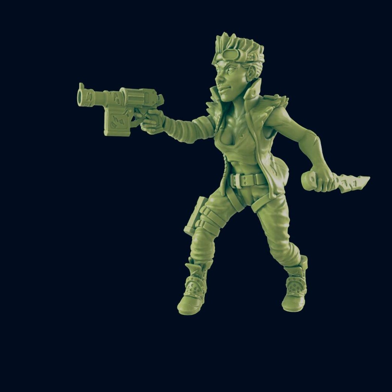 FEMALE CYBERPUNK BULLY | Post Apocalypse Bad Guy Miniature Figure ...