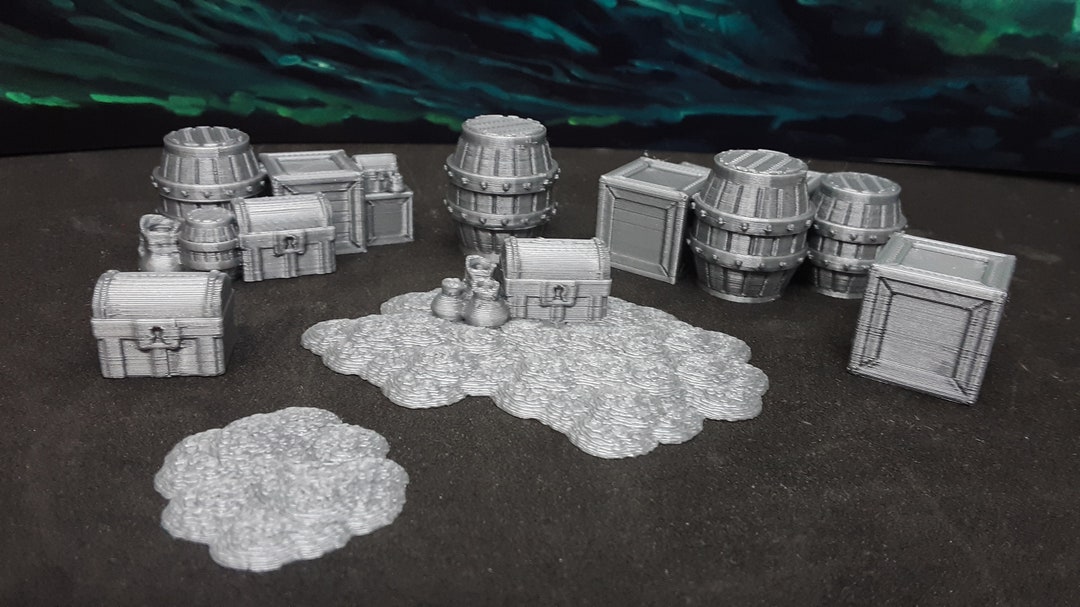 7 Piece Loot Treasure Markers Model UNPAINTED 28mm Fantasy Scatter ...