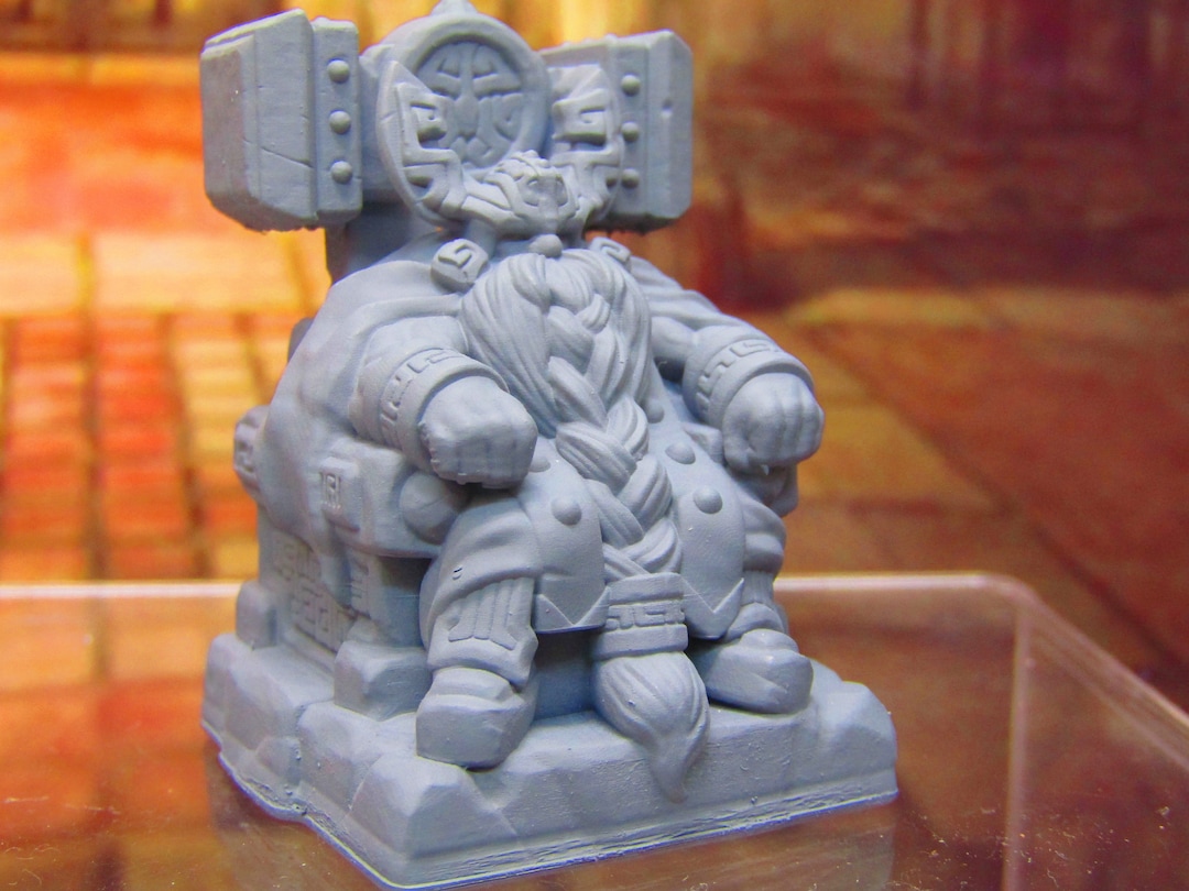 Dwarven King on Stone Dwarf Throne Mini Miniature Dwarf 3D Printed ...