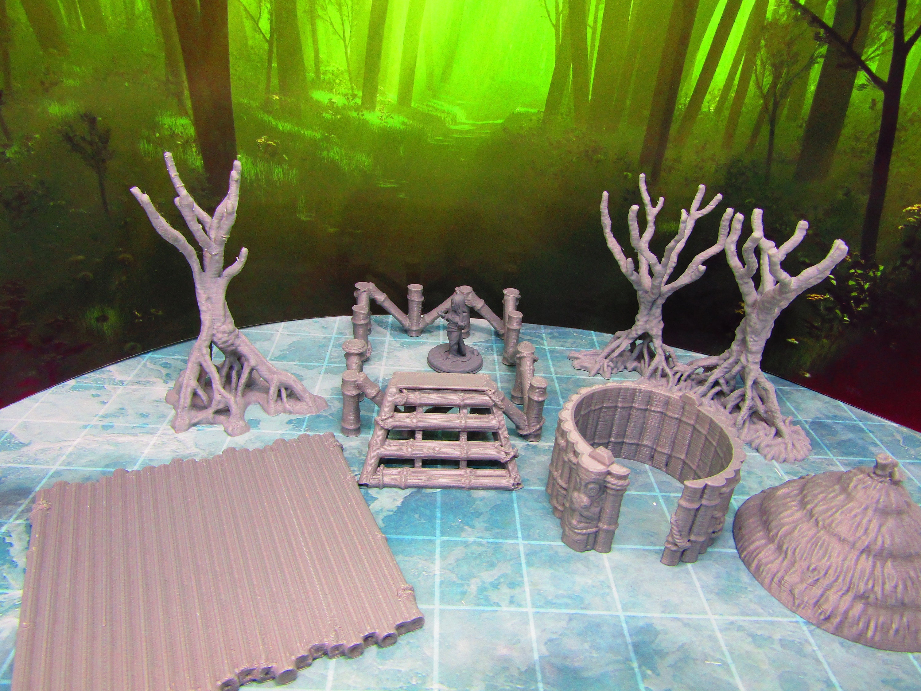 Swamp Hag Witch Marsh Hut + Trees Set Scatter Terrain Scenery 3D ...