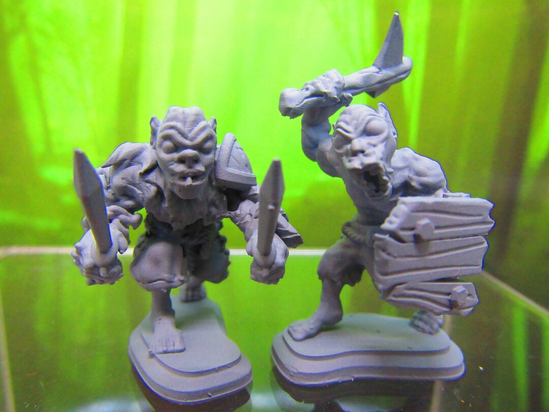 Pair of Goblin Fighters Monsters Mini Miniature 3D Printed Model 28 ...