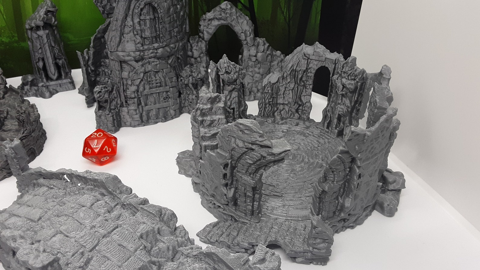 9 Piece Ruins Set Scatter Terrain Scenery 28mm Dungeons & Dragons 3D ...