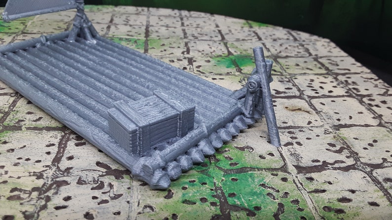 Boat Raft With Sail 28mm Miniature Scale Fantasy Terrain Tile - Etsy