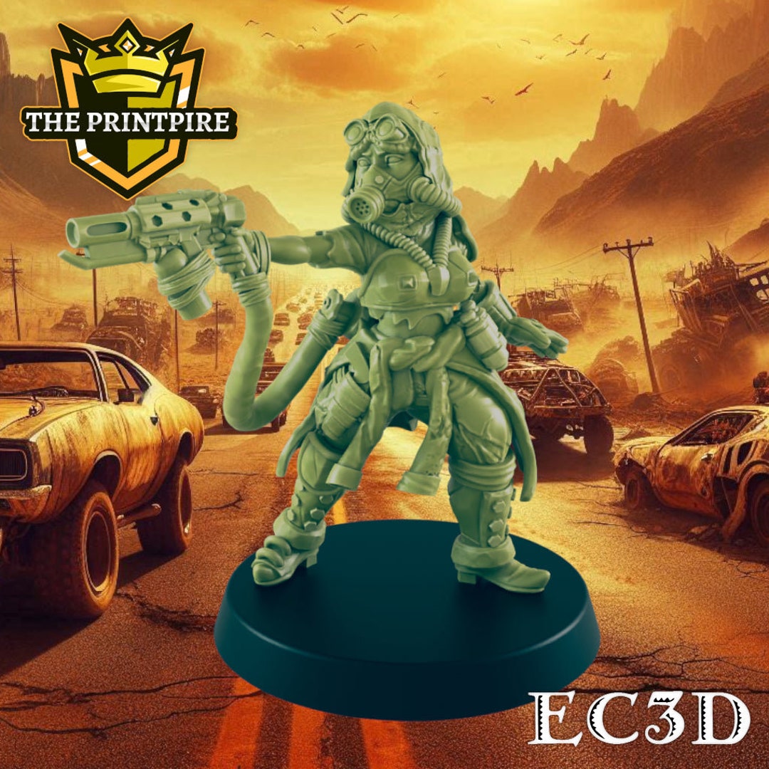 Female Flamer Wastelander Girl With Flamethrower Post Apocalypse Bad ...