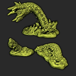 3 Piece Giant Desert Sandworm Mini Miniature Figure 28-32mm Fantasy ...