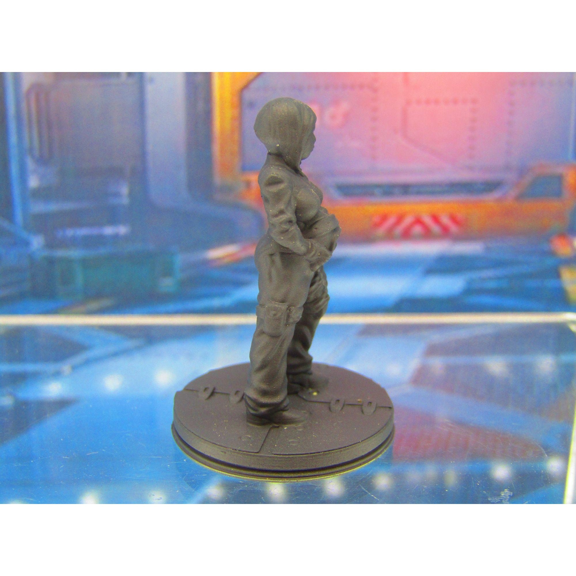 Alien Spaceship Female Fighter Pilot Mini Miniature Figure 3D Printed ...