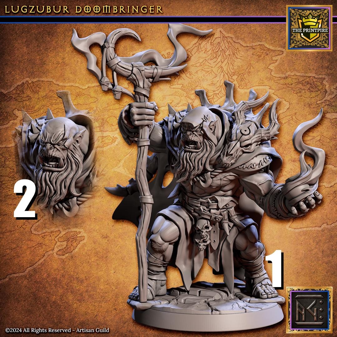 Lugzubur Doombringer, Blackcrag Orc Necromancer Wizard | Fantasy Boss ...