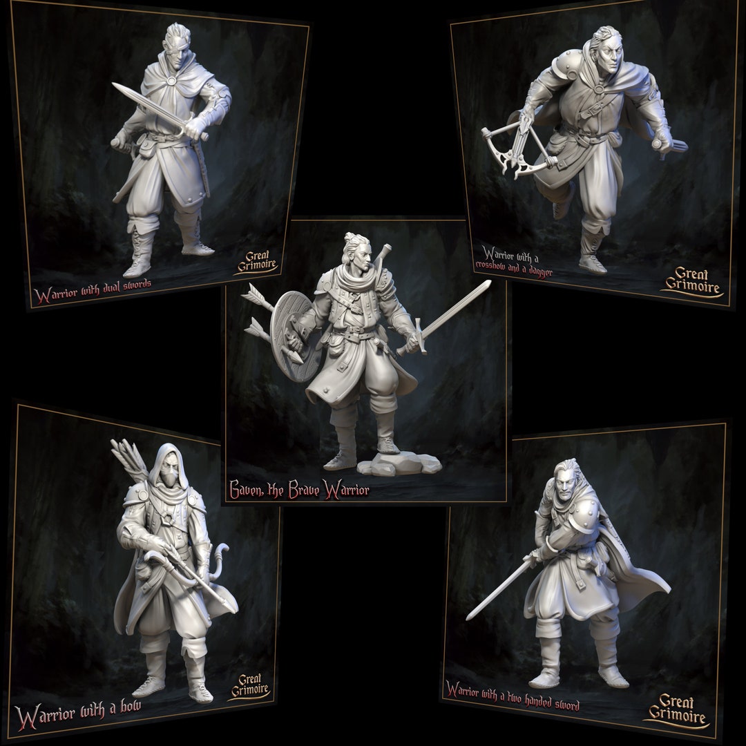 Brave Warriors 5pc Set Mini Miniature Model Character Figure 28mm/32mm ...
