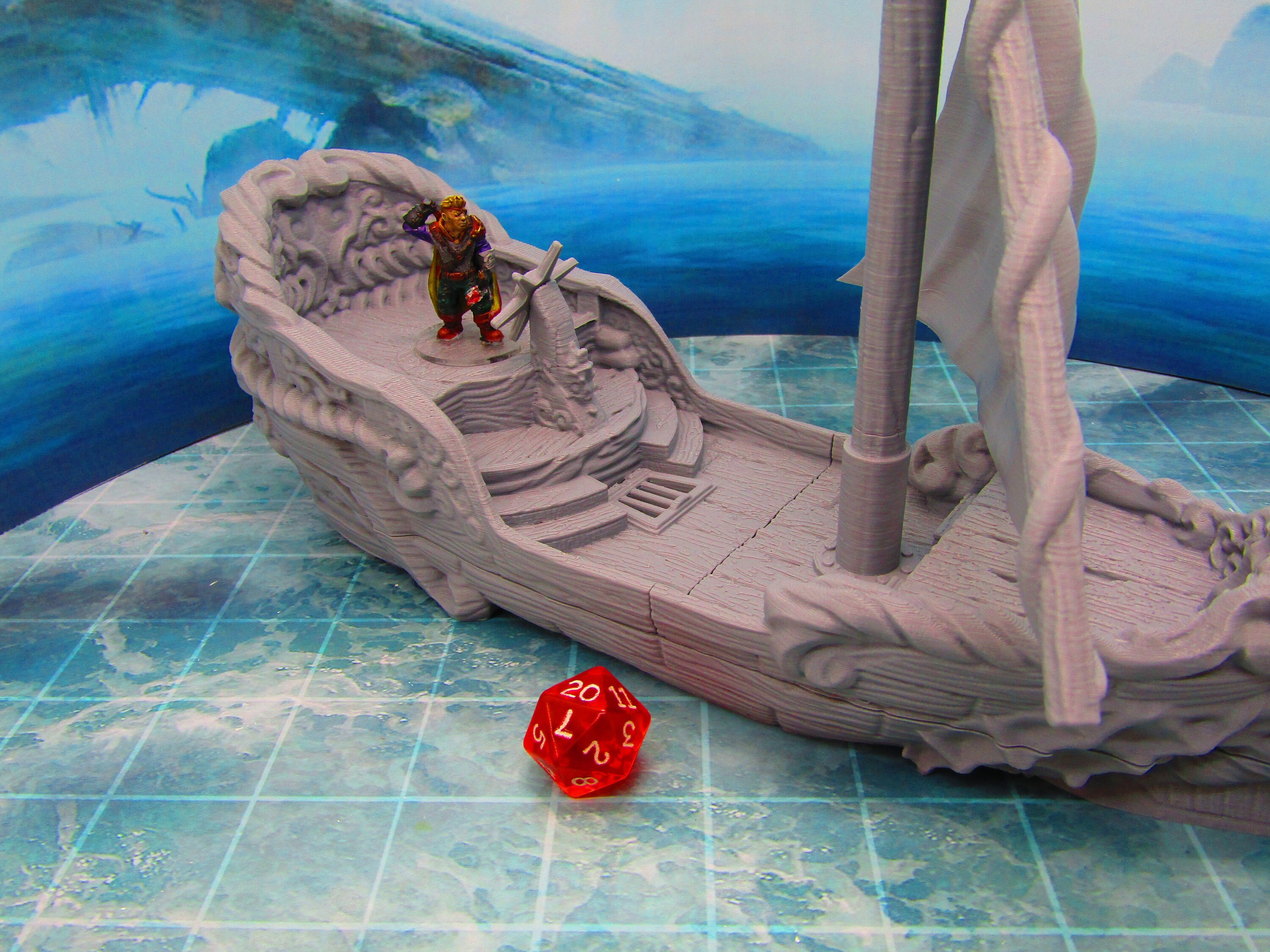 Maiden's Gambit Pirate Ship Sail Boat Scatter Terrain Scenery 3D ...