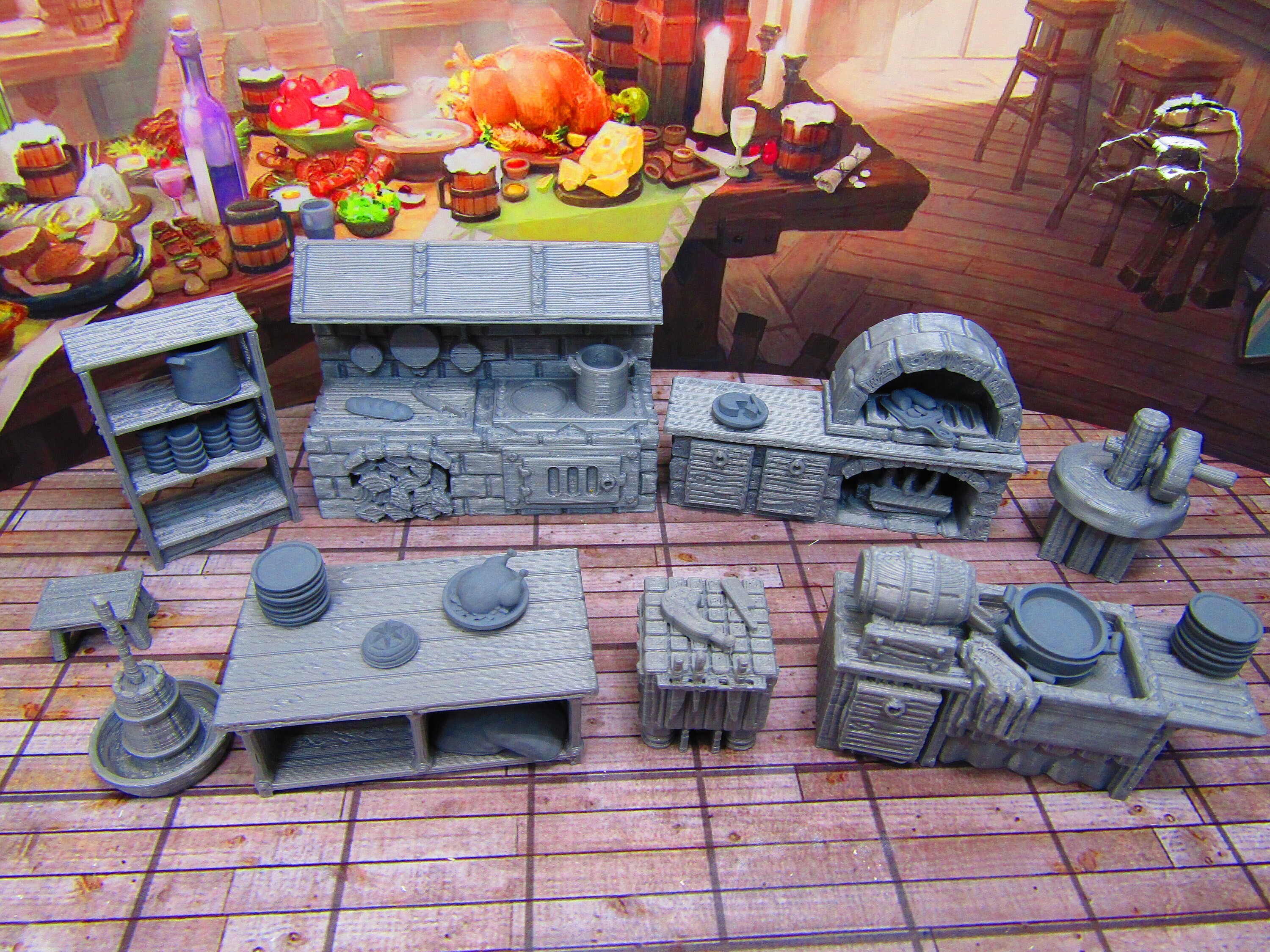 22p Inn Tavern Restaurant Kitchen W Stove, Sink Etc Scenery Scatter ...