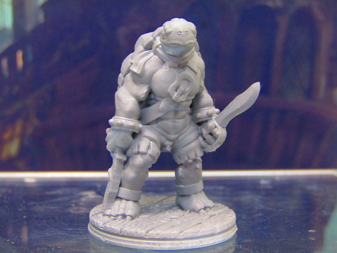 Tortle Pirate Dual Wielding Mini Miniature Figure 3D Printed Model 28 ...