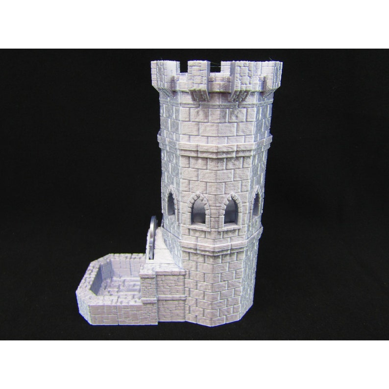 Mini Dice Rolling Tower Castle Themed W/ Portcullis RPG Tabletop War ...
