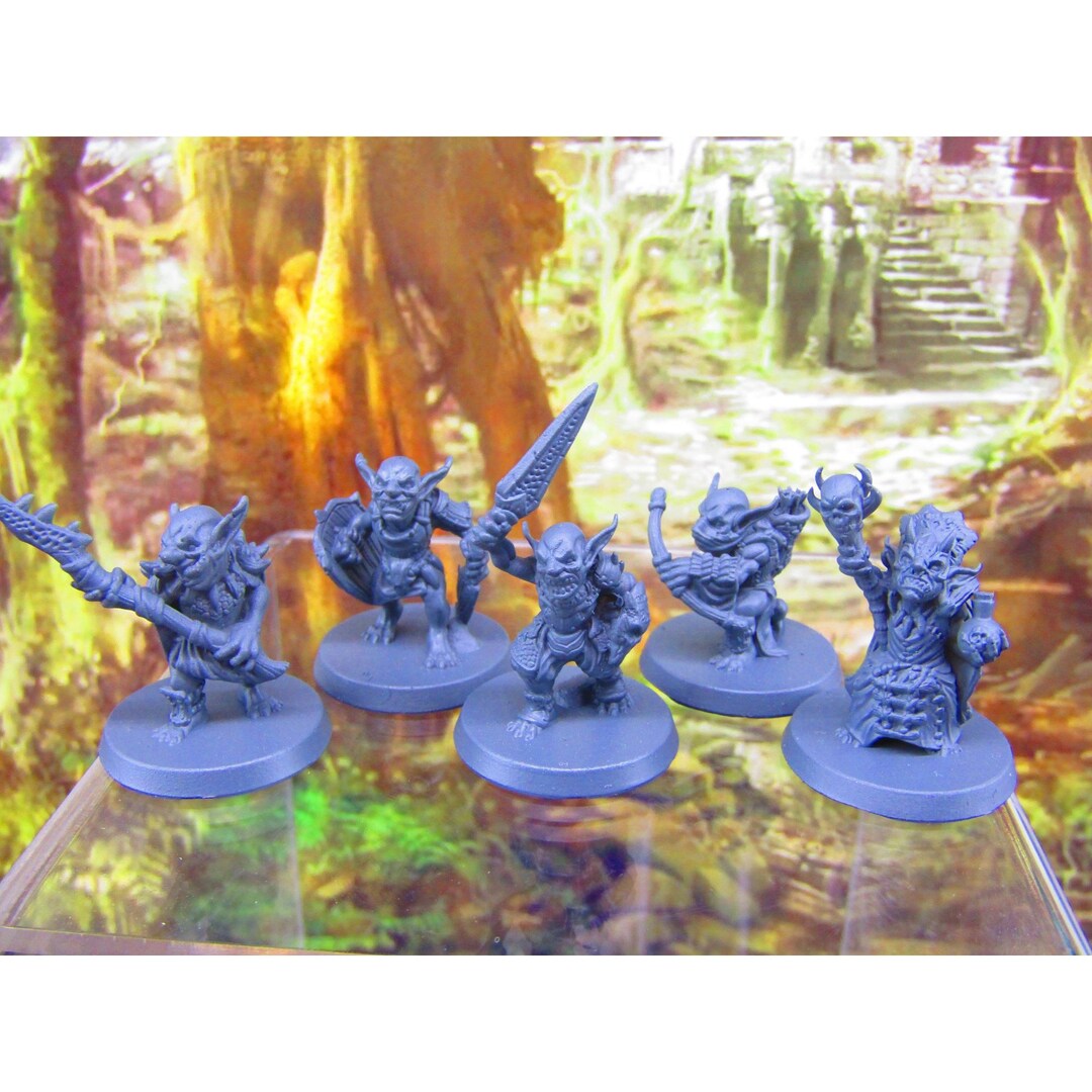 5pc Goblin Warparty Mini Miniatures 3D Printed Resin Model Figure 28 ...