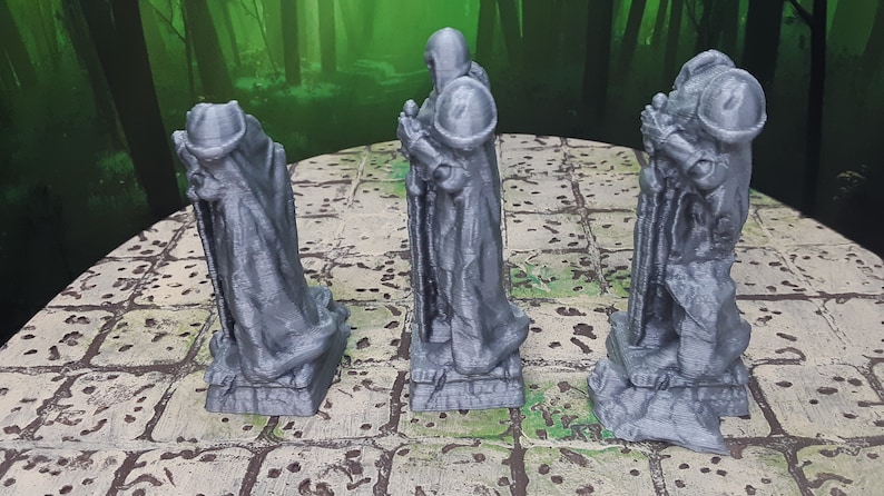 3 Piece Ruined Statues Scatter Terrain Scenery 28mm Dungeons & Dragons ...
