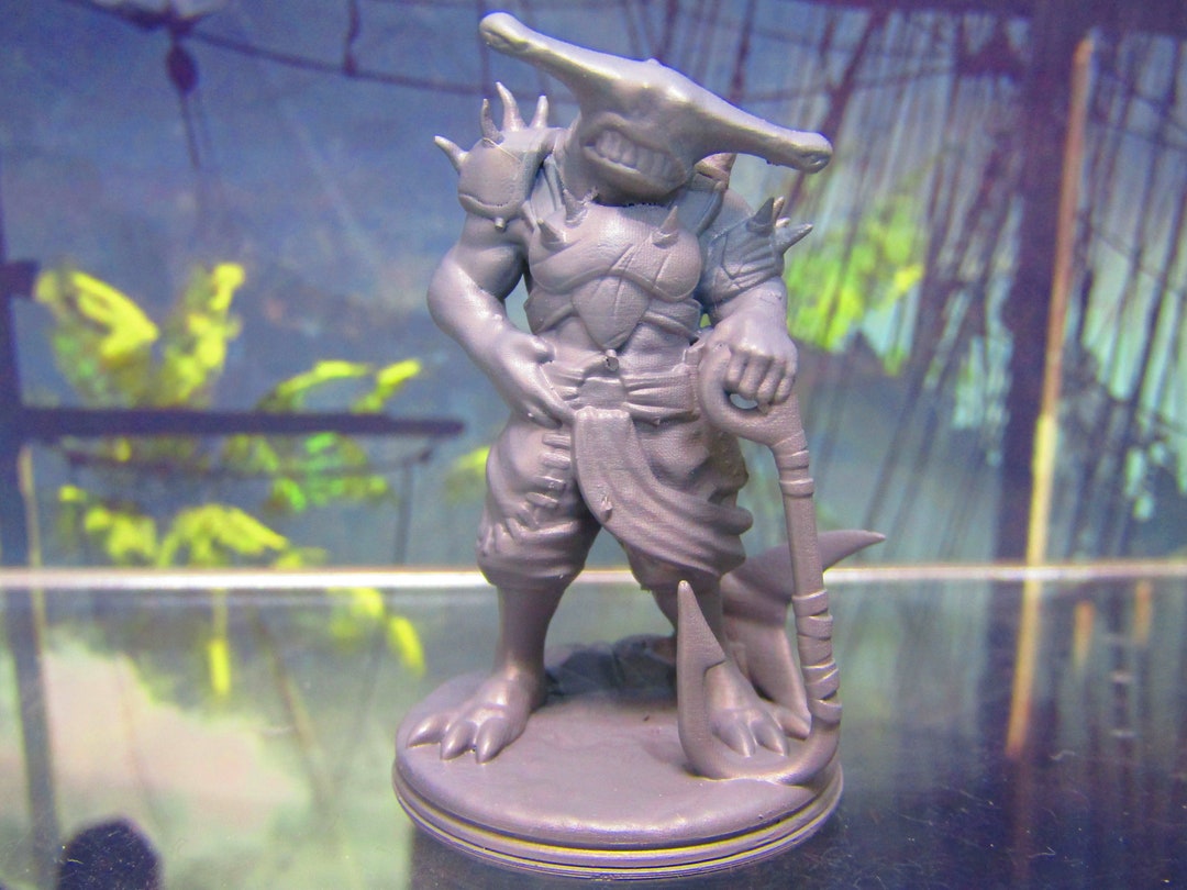 Sharkman Hammerhead Pirate W/ Hook Sword Mini Miniature Figure 3D ...