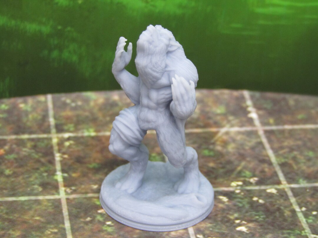 Howling Werewolf Miniature Mini 3D Printed Resin Model 28/32 Mm Scale ...