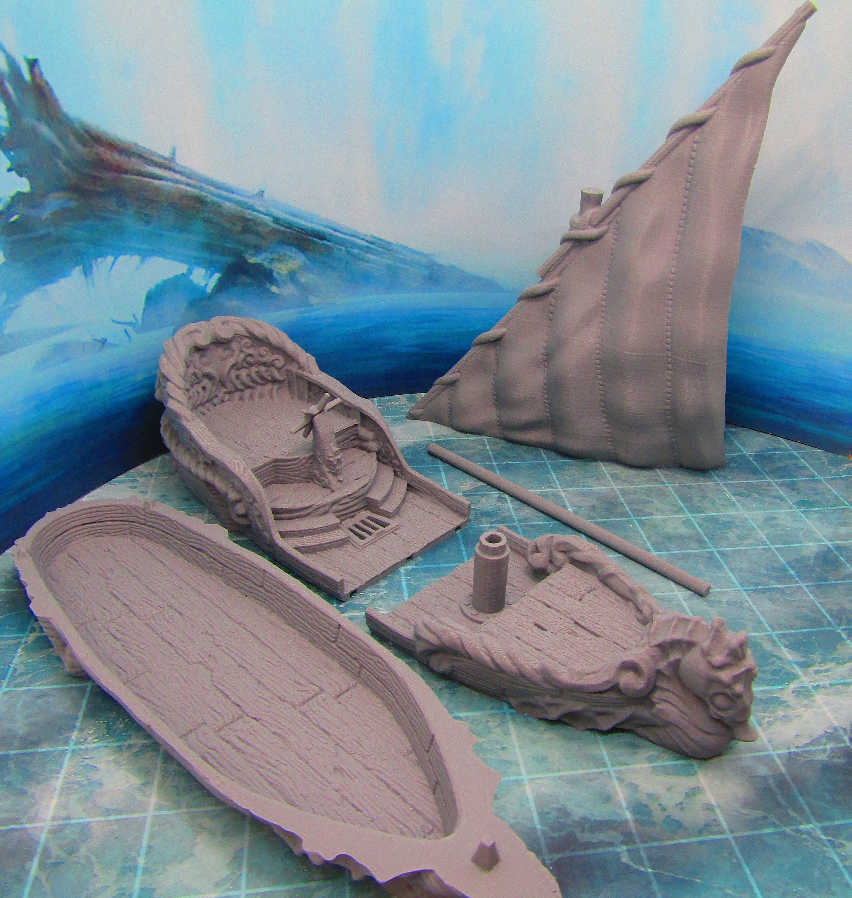 Maiden's Gambit Pirate Ship Sail Boat Scatter Terrain Scenery 3D ...