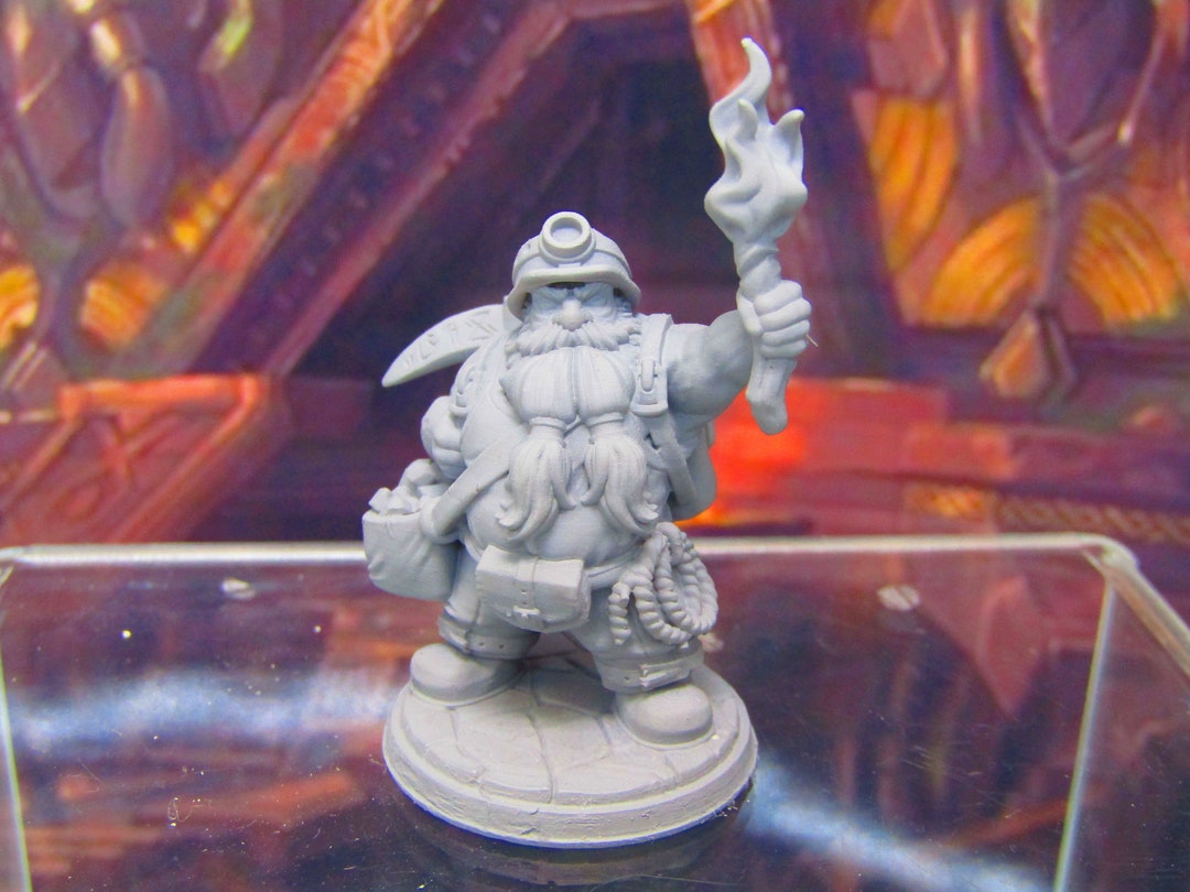 Dwarven Miner Dwarf Explorer Adventurer Mini Miniatures 3D Printed ...