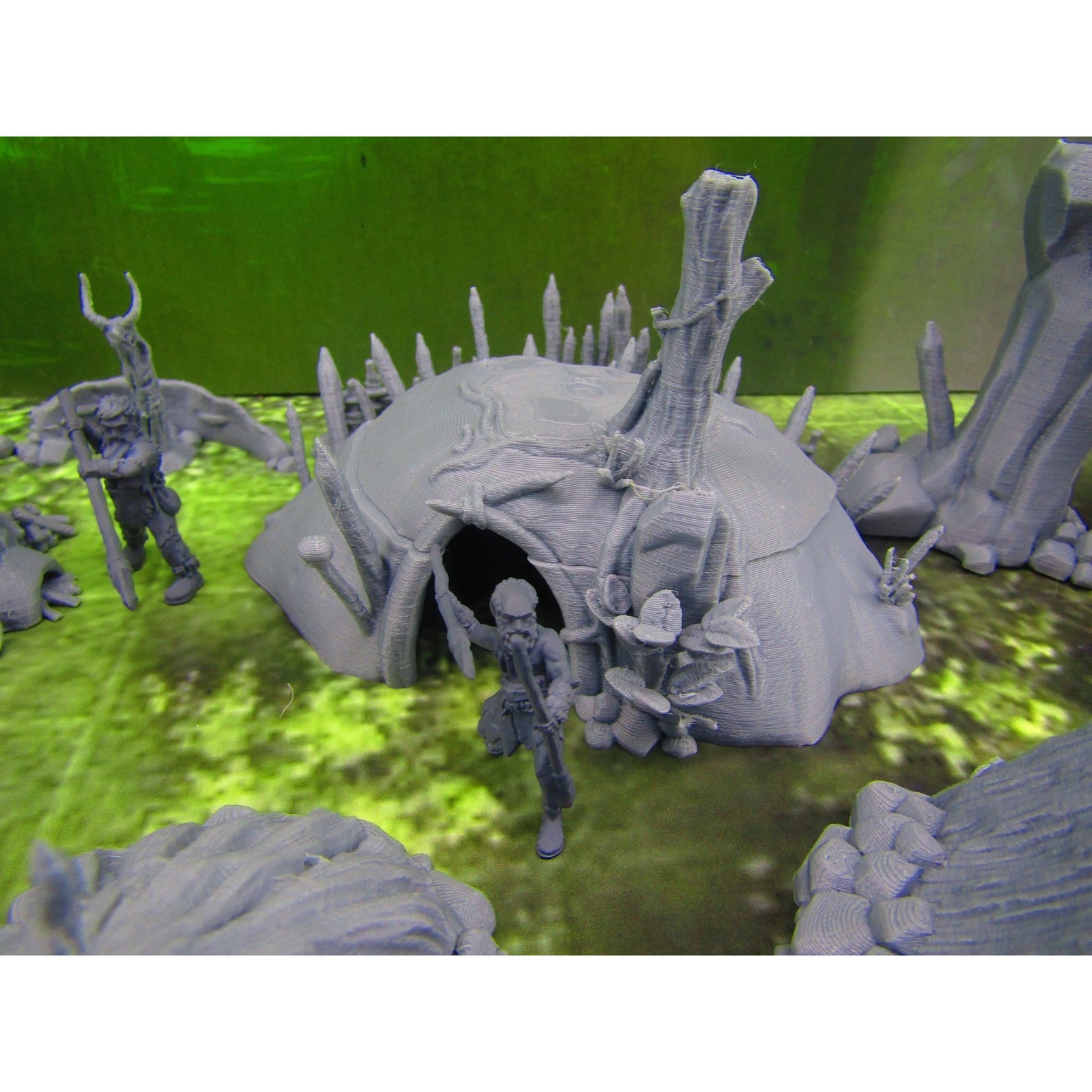 Prehistoric Caveman Tribal Village Rampart Set Mini Miniature Model ...