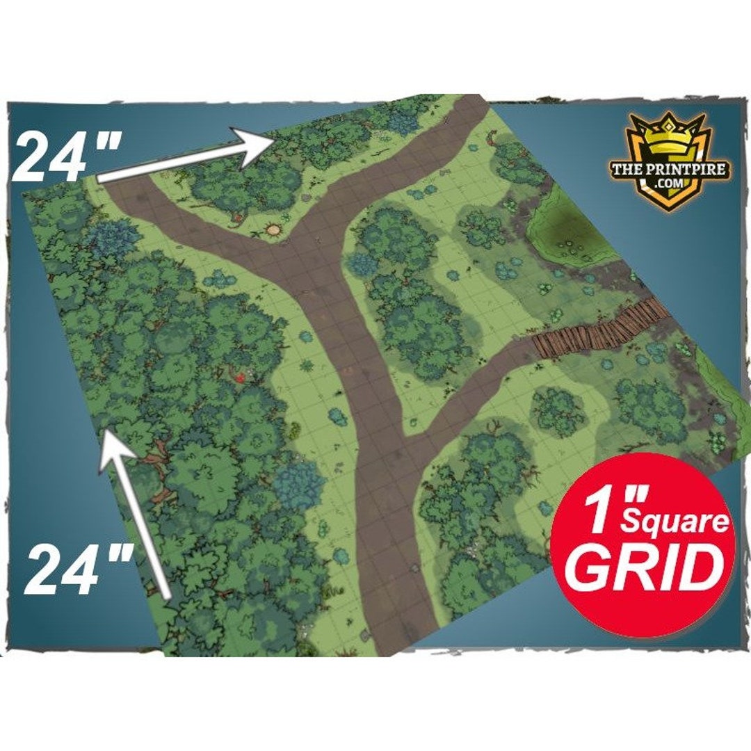 Woodland Paths 1 Square Grid 24 X 24 1 Grid Paper Battlemat Battlegrid ...