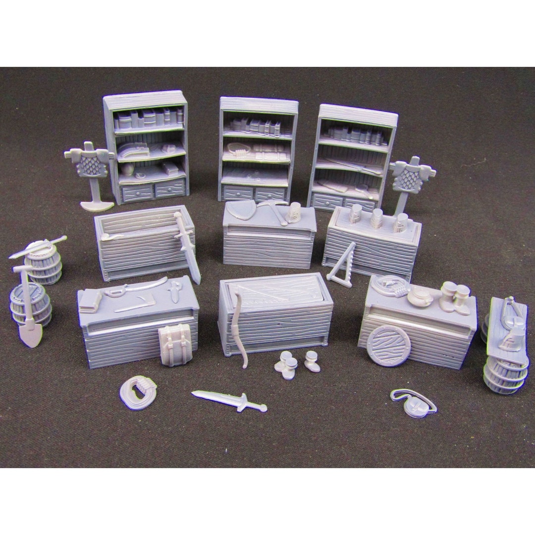 Merchant Weapon Trader Equipment Shop Items Scatter Terrain Props ...