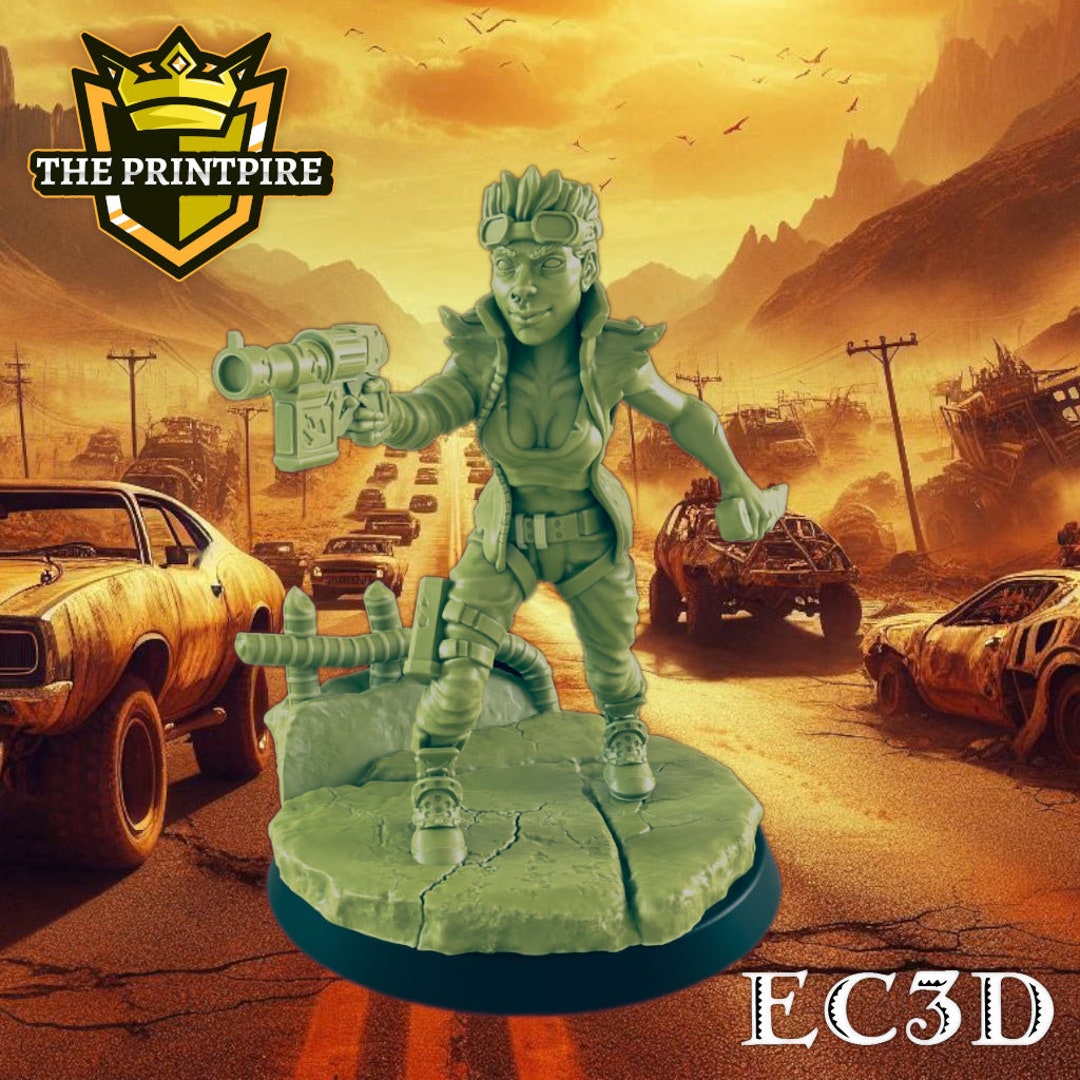 FEMALE CYBERPUNK BULLY | Post Apocalypse Bad Guy Miniature Figure ...