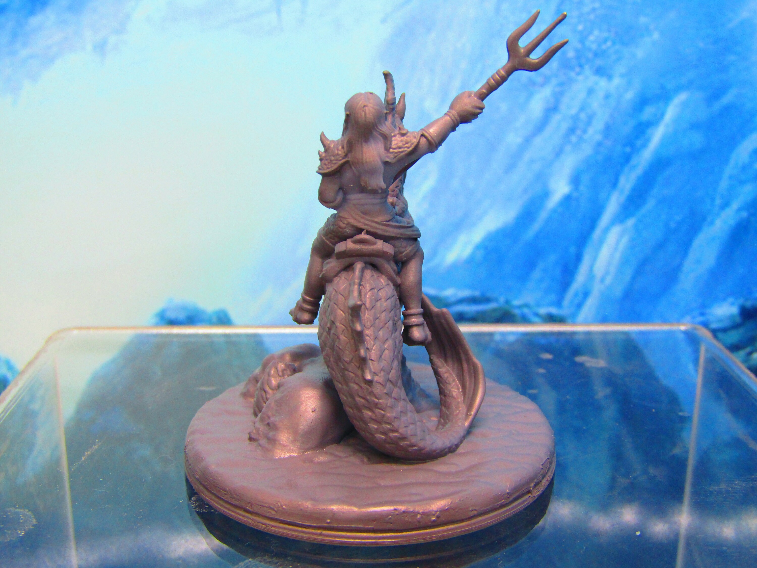 Sea Elf Rider on Sea Horse Mount Mini Miniature Figure 3D Printed Model ...