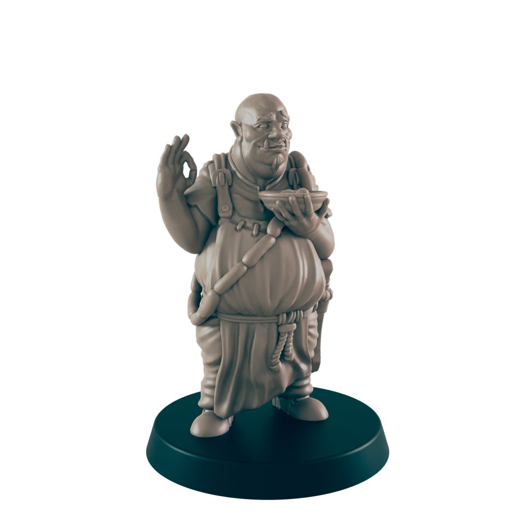 Half Orc Mini Head Chef Male Monster Townsfolk NPC Figure Dnd Wargaming ...