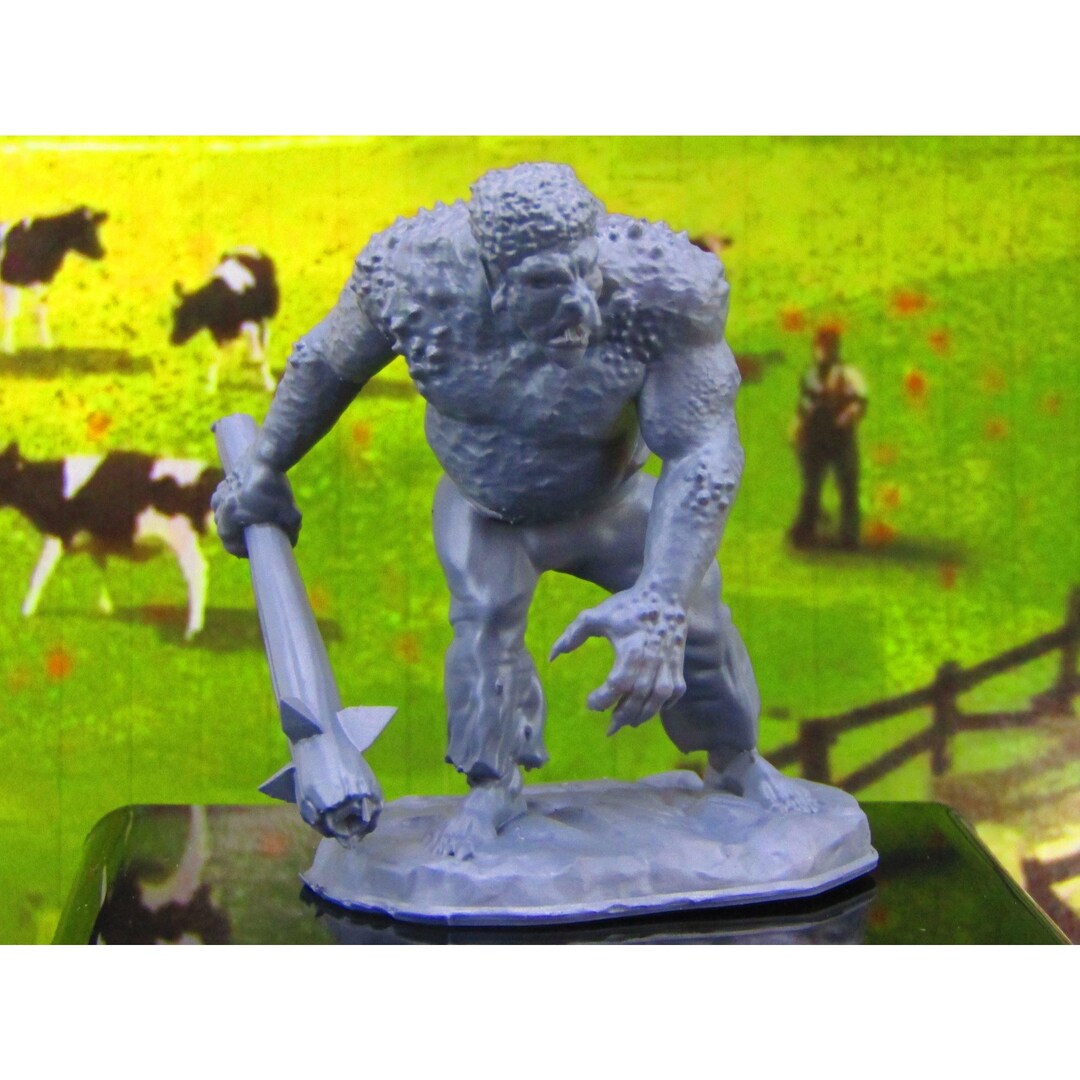 Fat Troll W/ Spiked Club Monster Encounter Mini Miniature Model ...