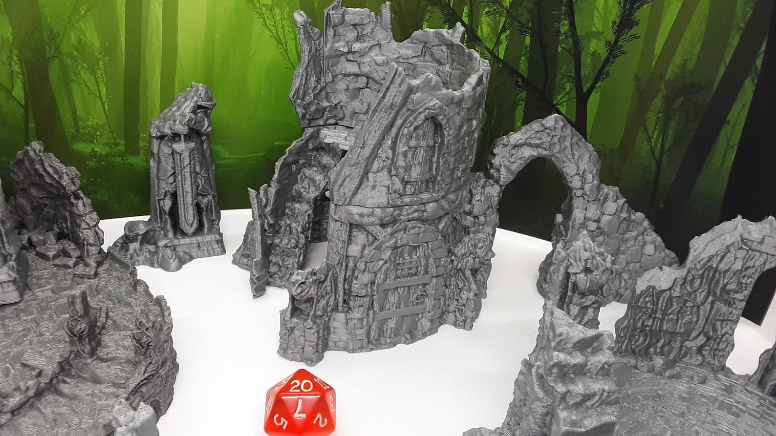 9 Piece Ruins Set Scatter Terrain Scenery 28mm Dungeons & Dragons 3D ...
